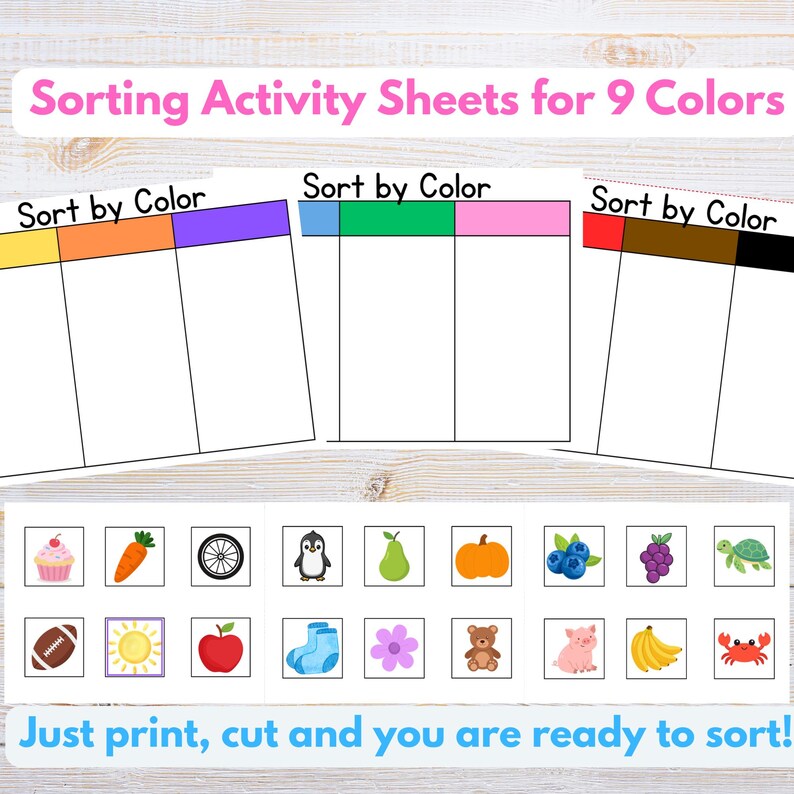 Color Sorting Activity for Toddlers | Preschool Matching Game Printable ...