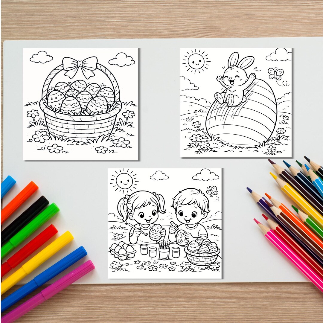 Easter Coloring Book for Kids, Bunny Coloring Book for Kids, Spring ...