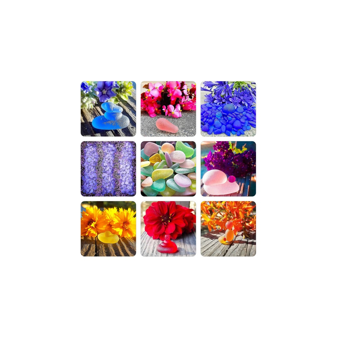 COASTERS: Genuine Beach Sea Glass Photo Coasters | Mix and Match | Sea ...
