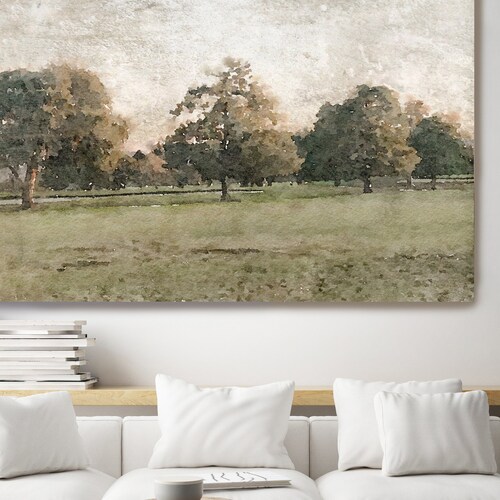 Rustic Landscape Painting Landscape Watercolor Landscape Art | Etsy