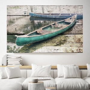 Green Vintage Boats, Rustic Boat Art, Beach Decor, Boat, Coastal Wall ...