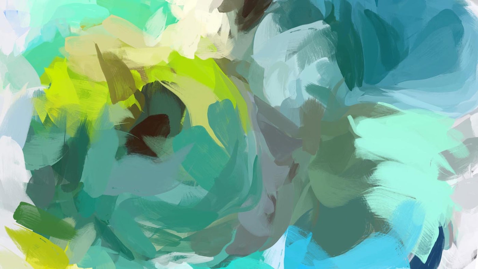 The Shades of Green Abstract 2, Modern Green Canvas Art Print Painting ...