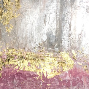 Gold Pink Abstract Original Painting on Canvas 48 X 36", Gold Pink ...