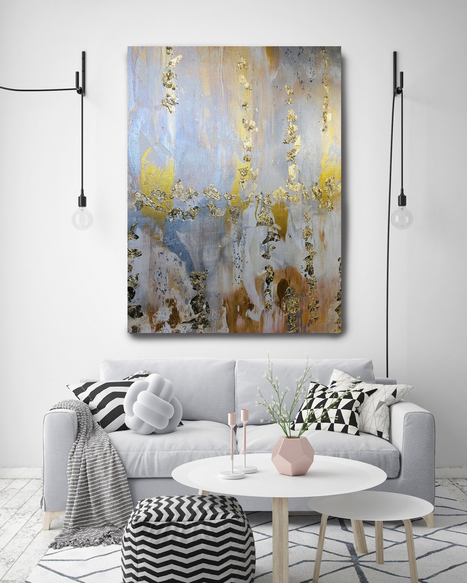 Silver to Gold Abstract 2 Painting Gold Art Abstract Painting - Etsy