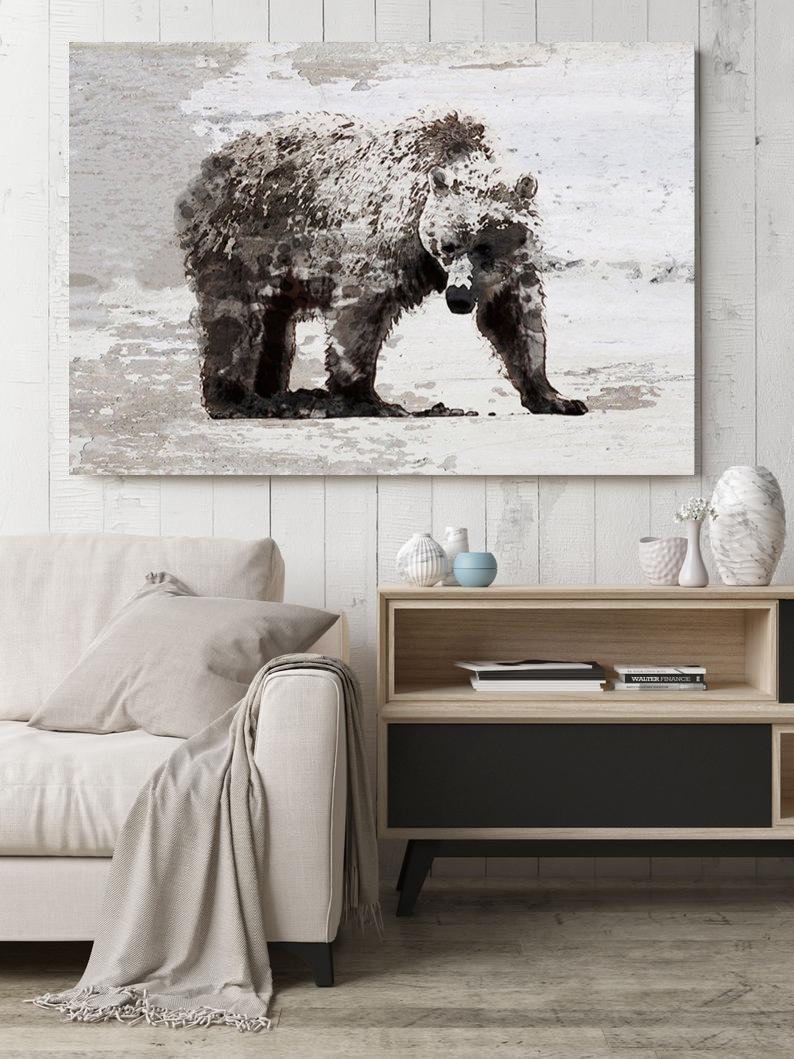 Brown Bear Art Bear Painting Bear Print Bear Walking | Etsy