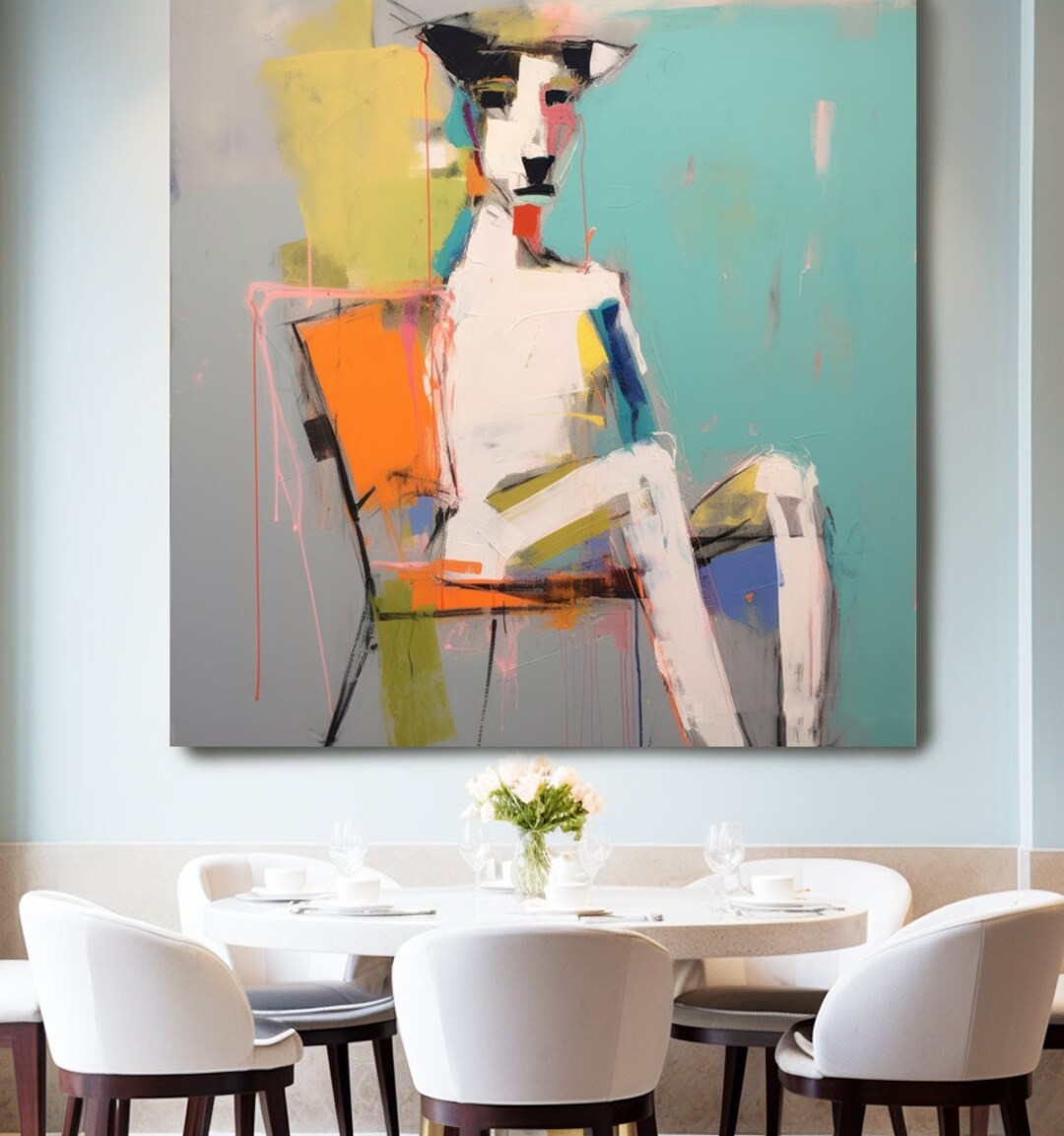 Dog Man Abstract Portrait 3, Abstract Figurative Painting, Paradox Art ...