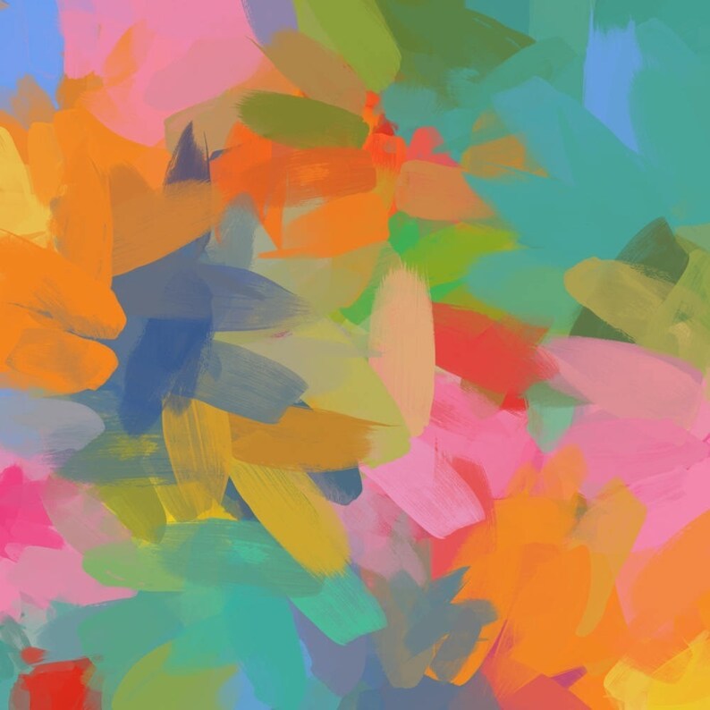 Creative Flourishes 12. Green Pink Abstract Art Wall Decor - Etsy