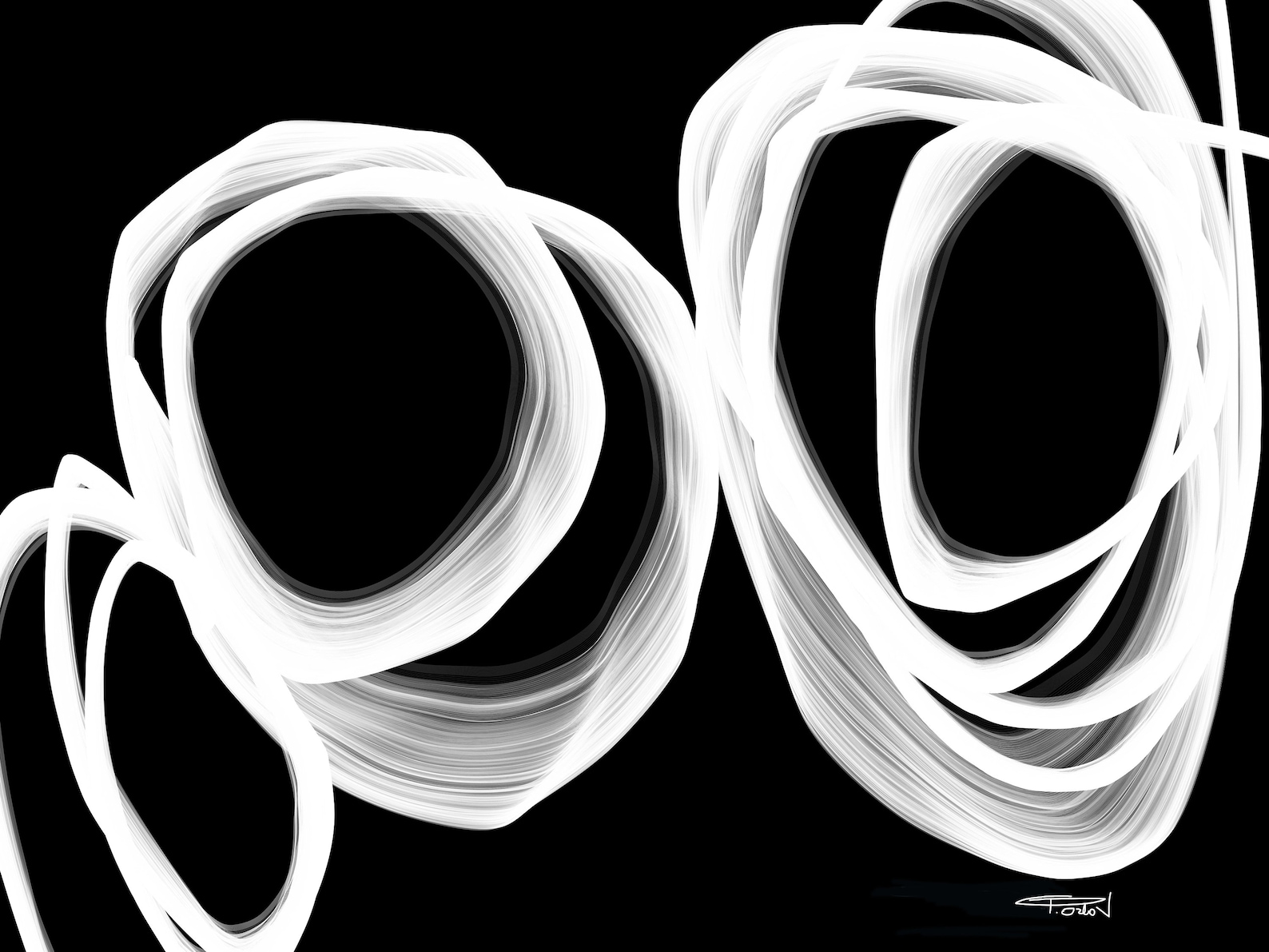 Black and White Circles Painting Black Abstract Art Abstract - Etsy