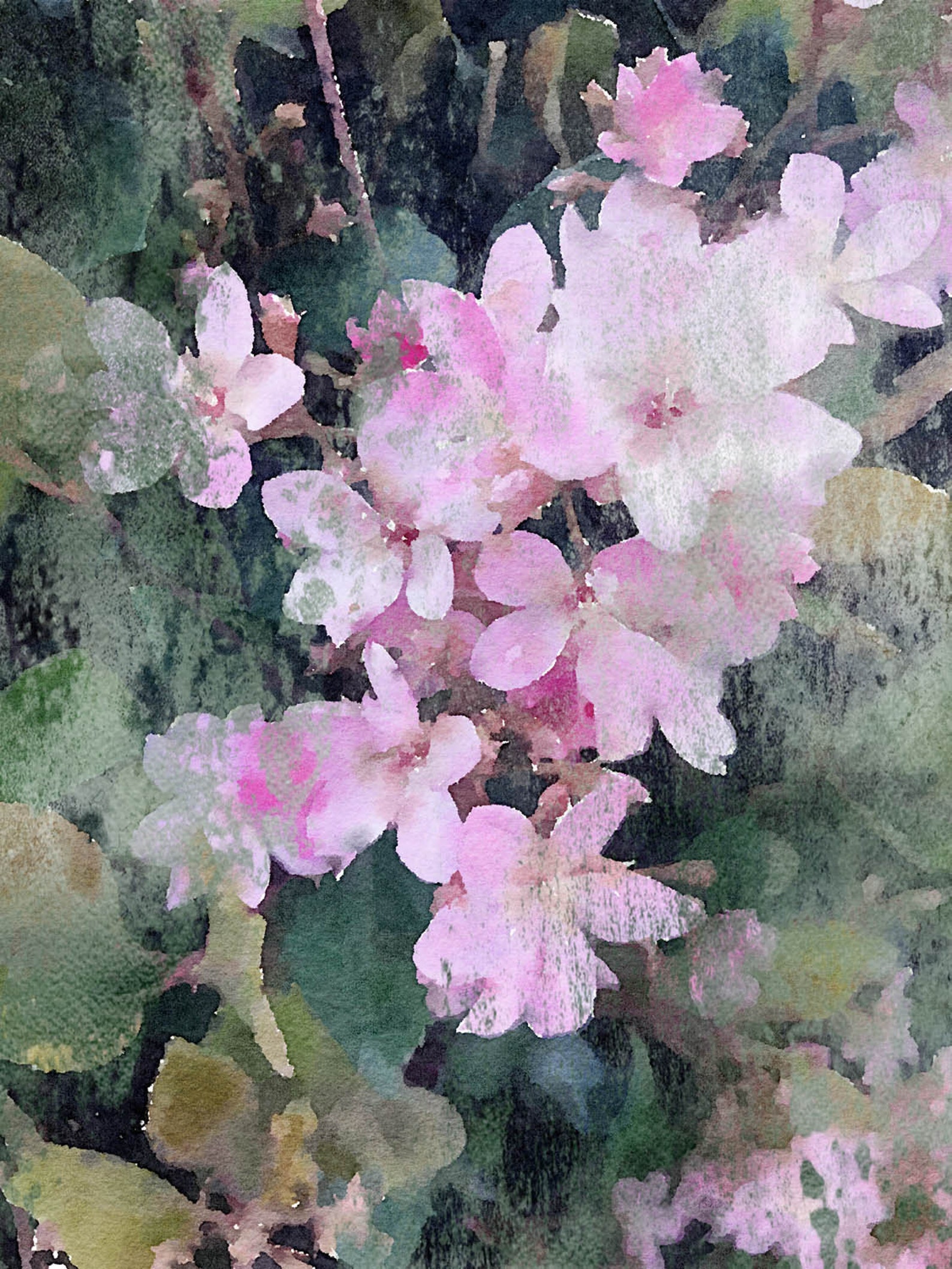 A Garden in PINK Bloom Floral Painting Pink Art Floral Art - Etsy