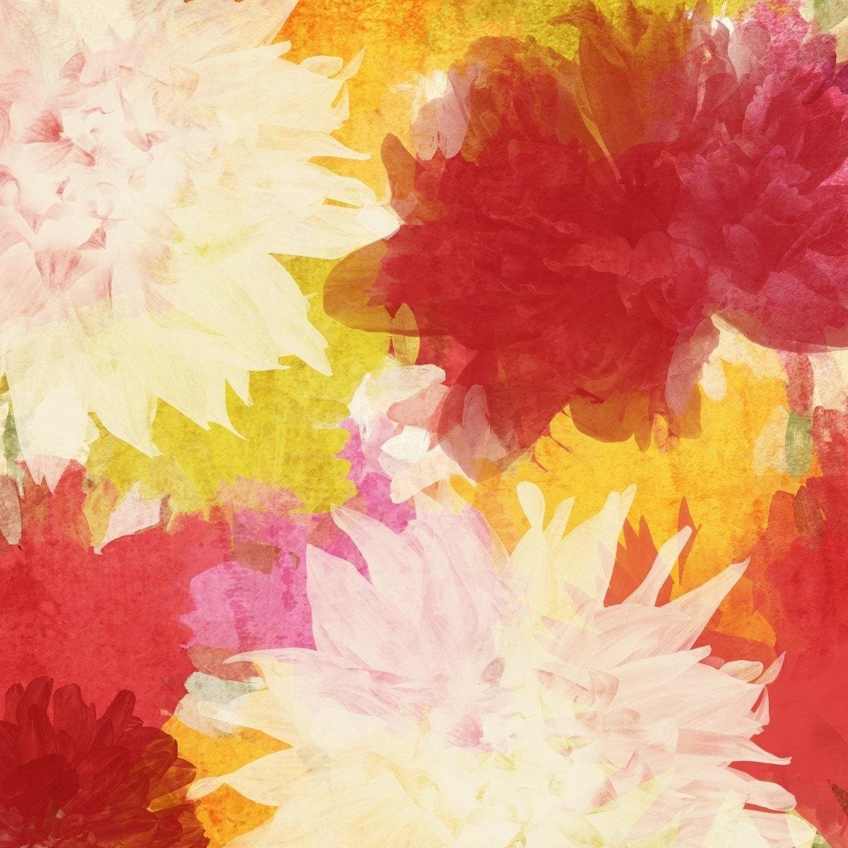 Drop of Sunshine. Red Yellow Floral Canvas Art Print Extra | Etsy