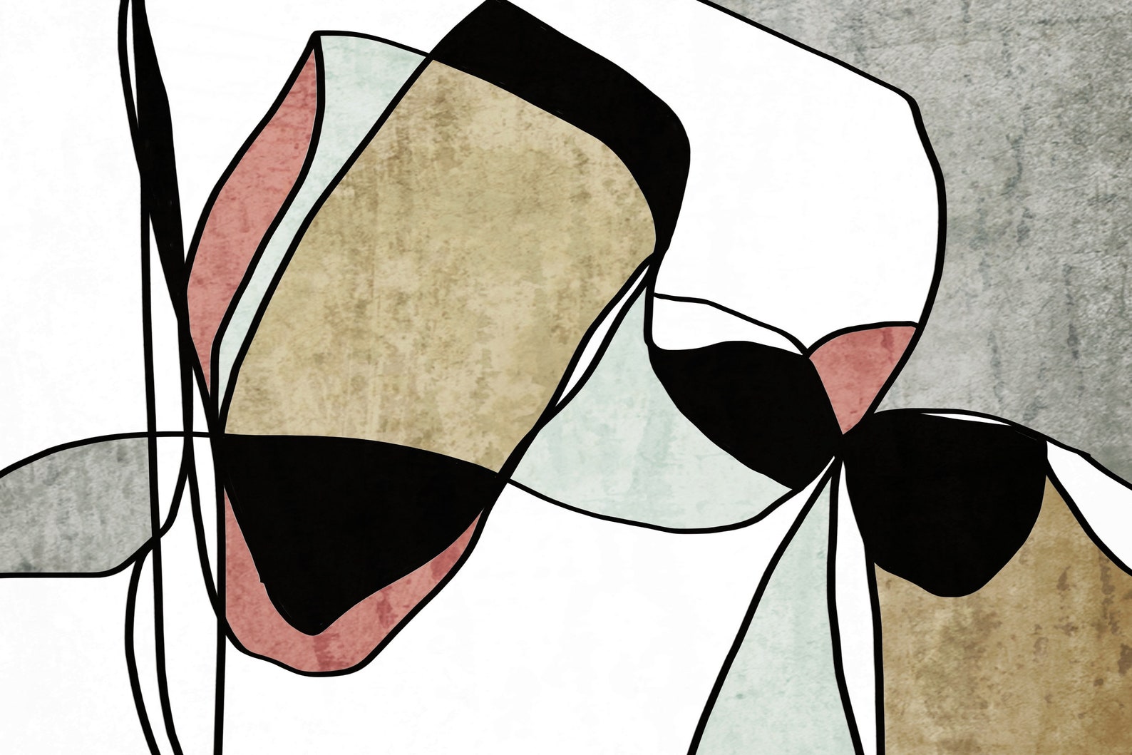 Abstract Line Art 10. Line Art Canvas Print Gold Blue Black - Etsy