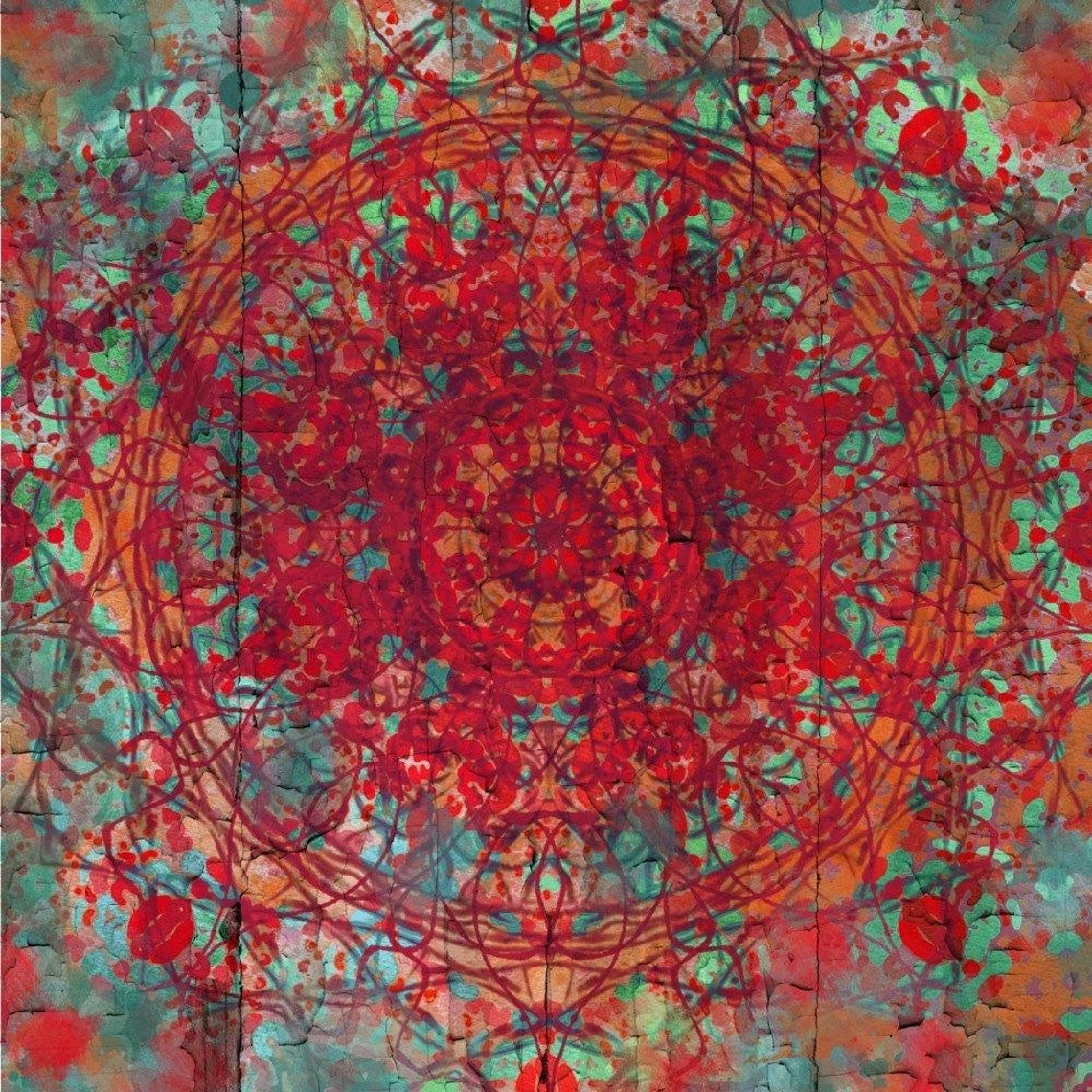 Red Green Moroccan Pattern I. Geometrical Red Abstract Art - Etsy