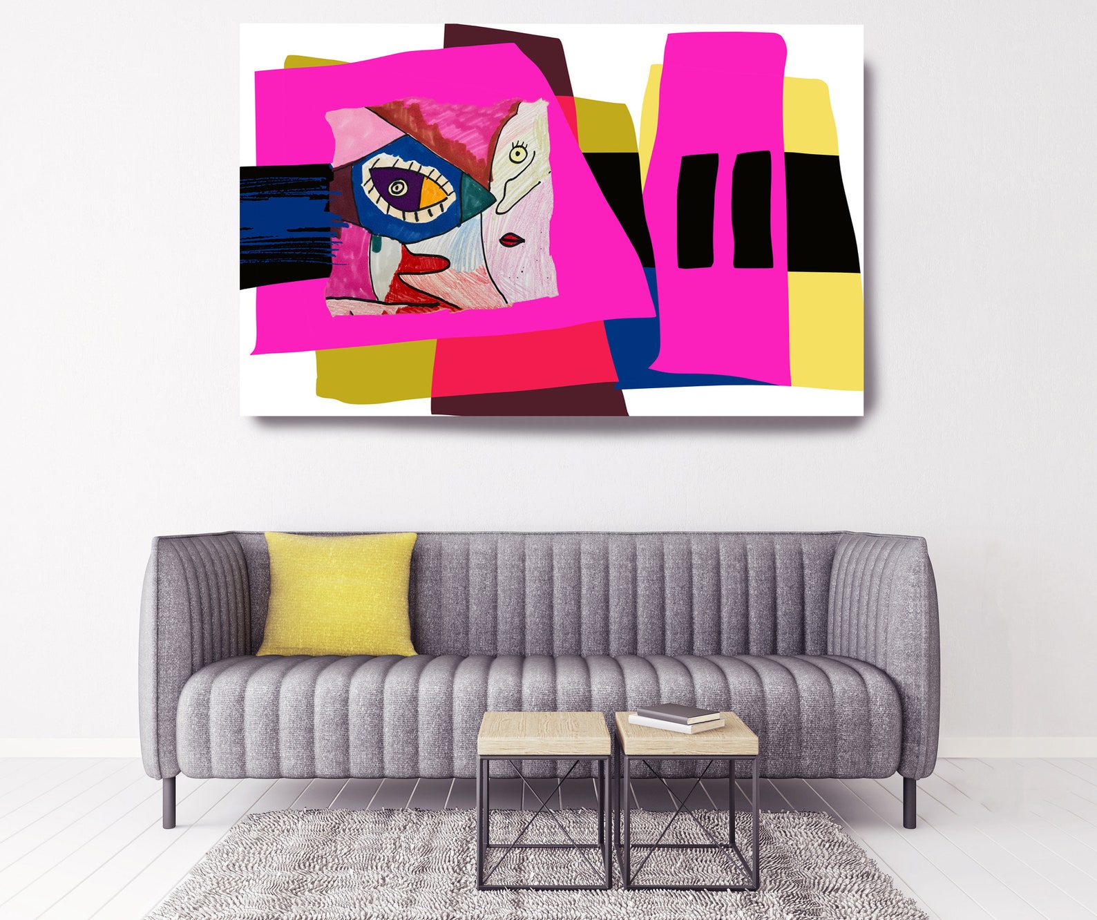 Under the Same Sun Cubist Abstract Canvas Art Print Colorful - Etsy