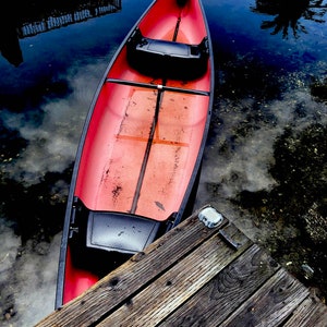 Red Old Wooden Boat Rustic Boat Photography Beach Decor Coastal Wall ...