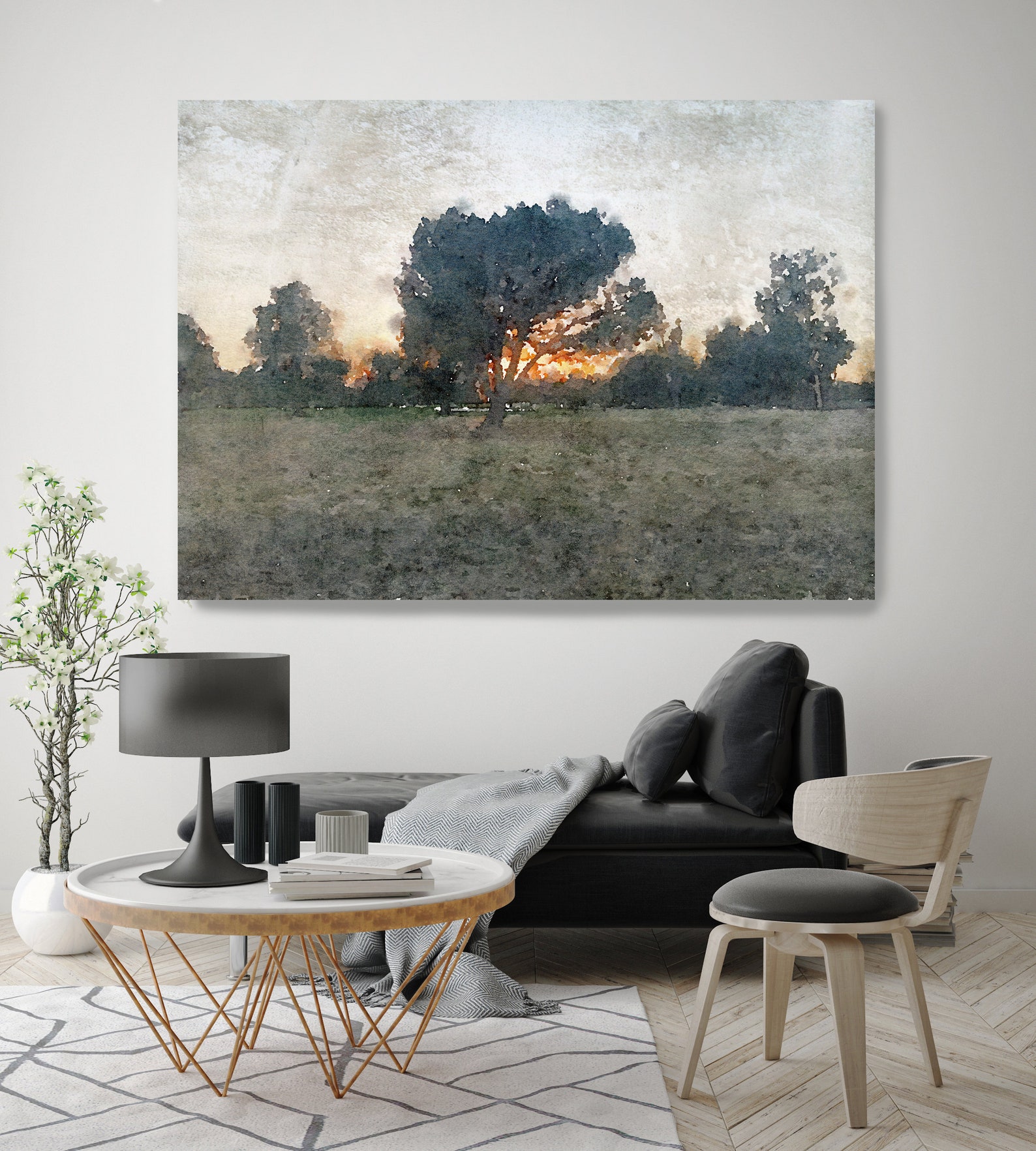 Rustic Landscape Painting Landscape Watercolor Landscape Art - Etsy