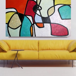 Vibrant Abstract Art, Colorful Abstract Painting, Midcentury Modern Art ...