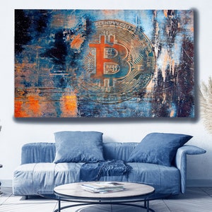 BTC, Bitcoin Canvas Art, Digital Currency Canvas Print ...