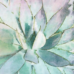 Pink Agave Potatorum, Succulent Wall Decor, Watercolor, Succulent ...
