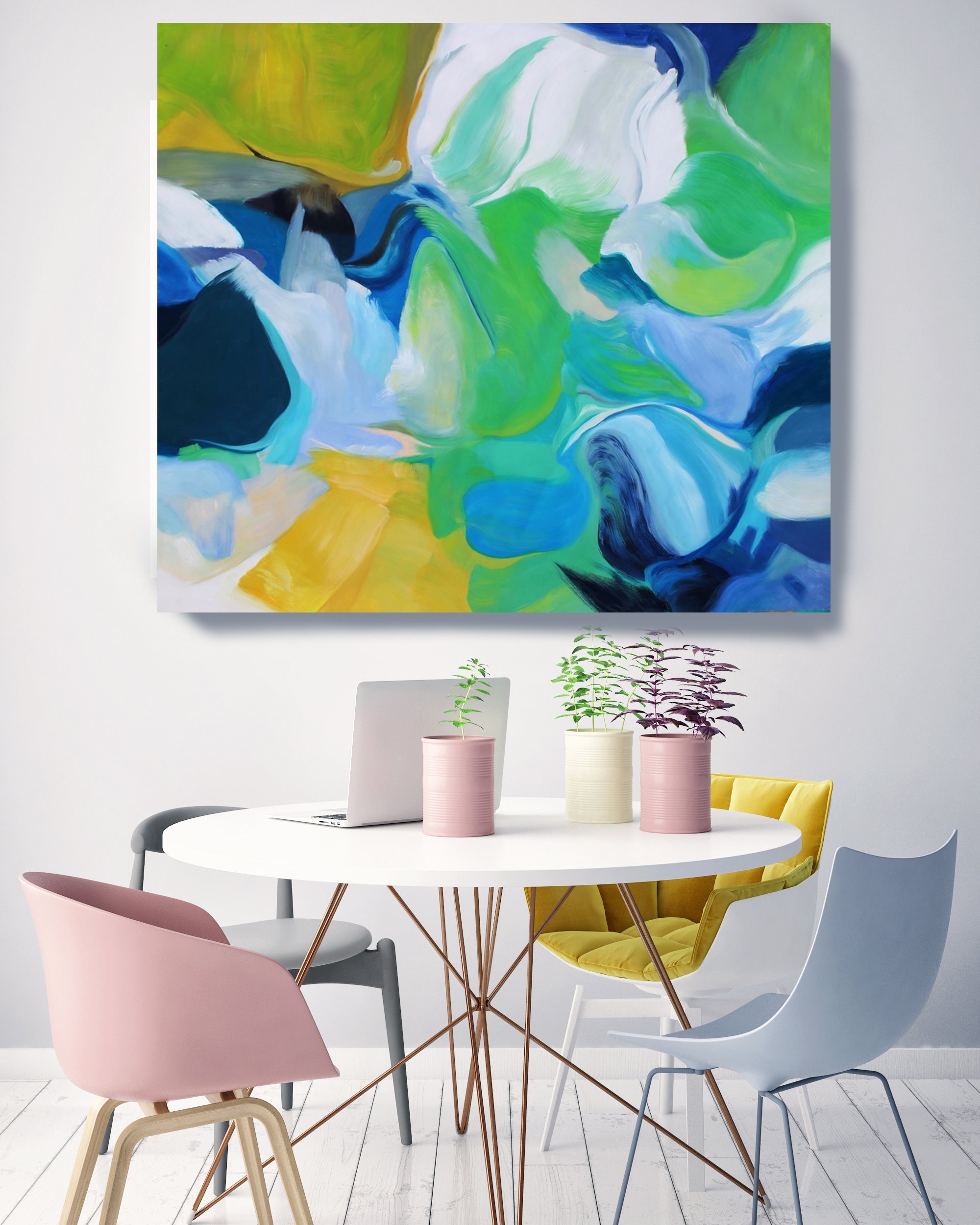 Blue And Green Abstract Painting