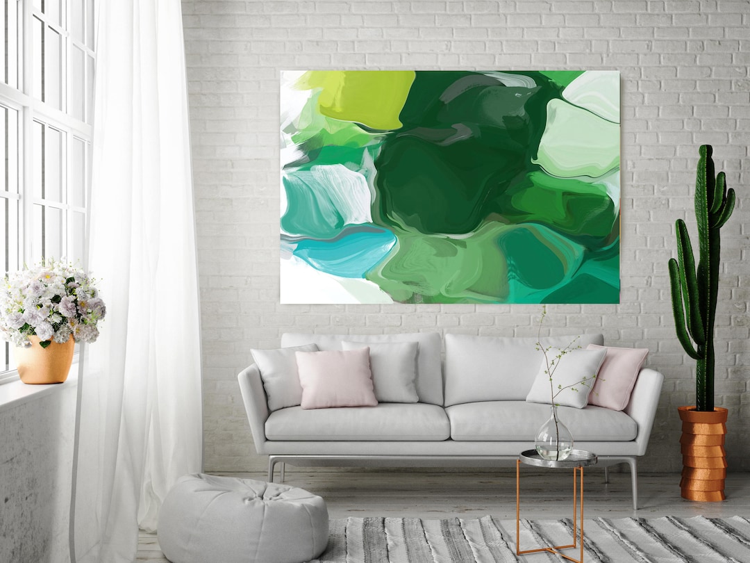 Ode to Spring. Green Abstract Paintings Art, Extra Large Abstract ...