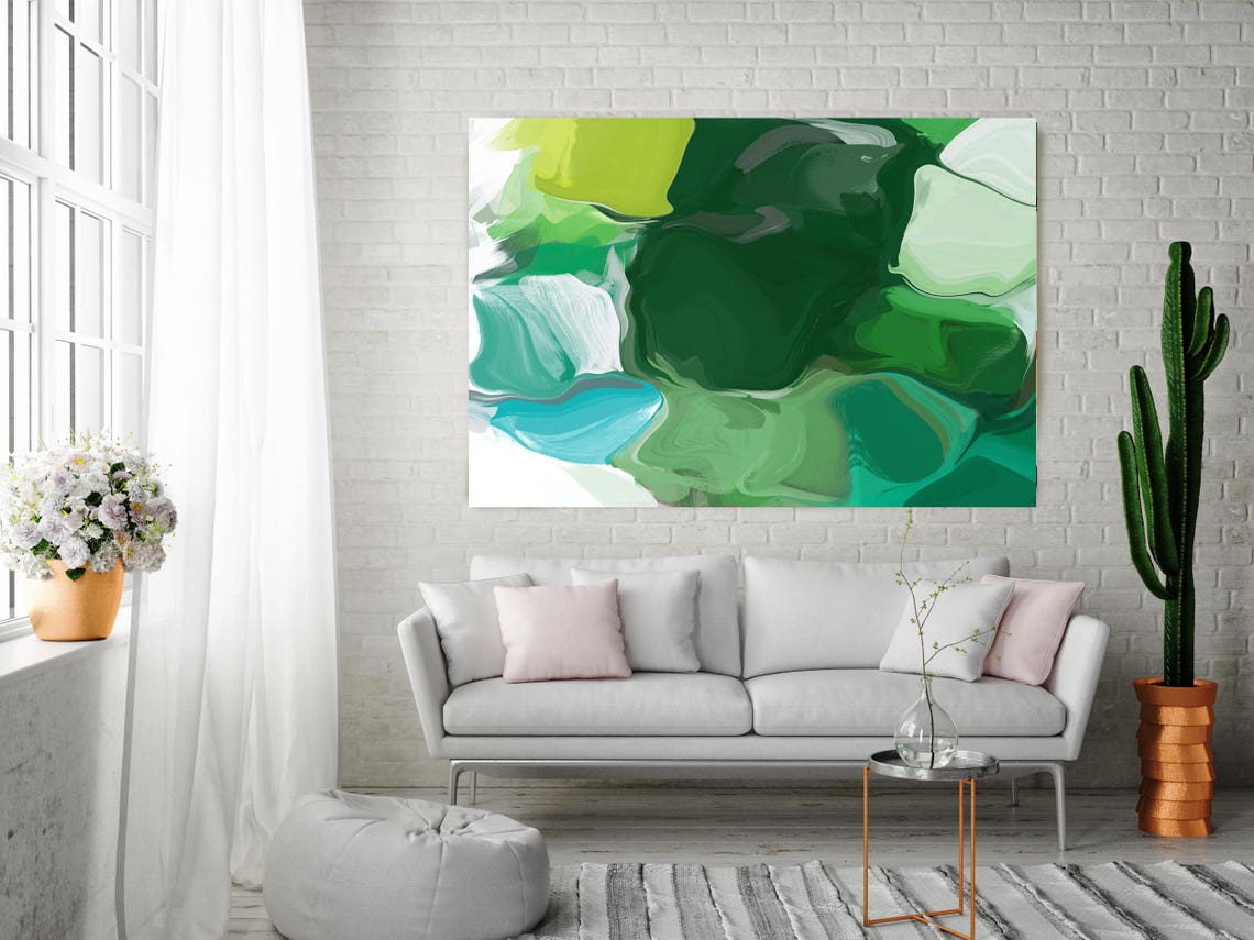 Ode to Spring. Green Abstract Paintings Art Extra Large | Etsy