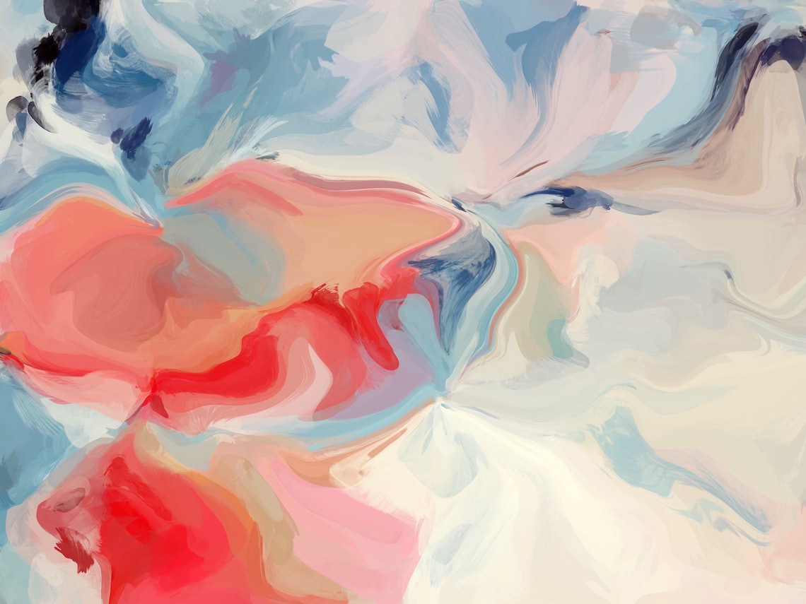 Blue Red Flow Extra Large Abstract Painting Red Abstract Art - Etsy