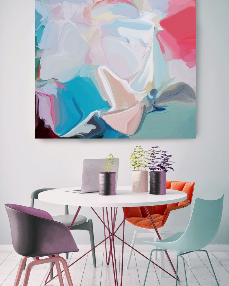 Follow up Wall Art Original Painting Abstract Blue Wall Art | Etsy