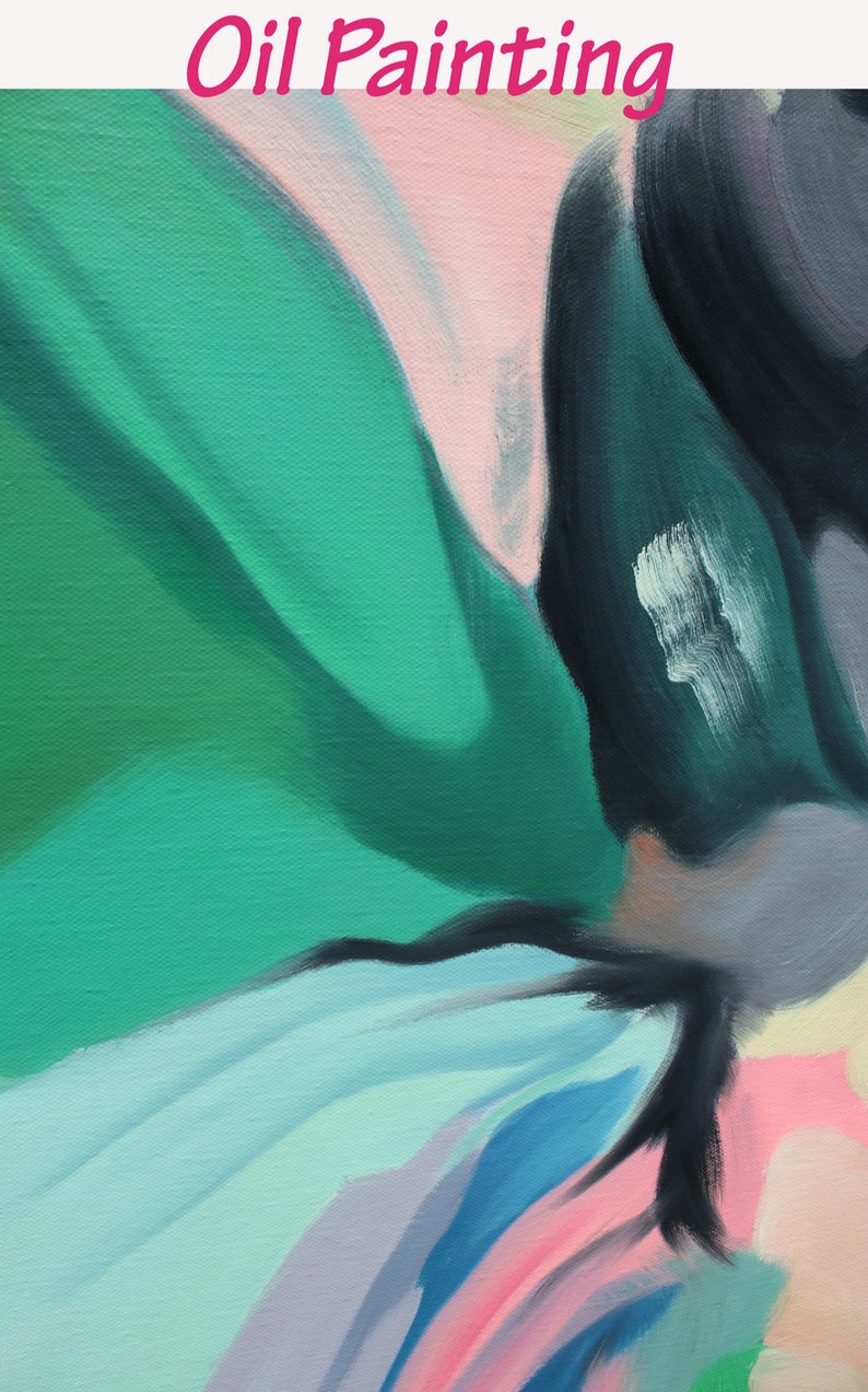 Mellow Season Abstract Painting Modern Wall Decor Green | Etsy