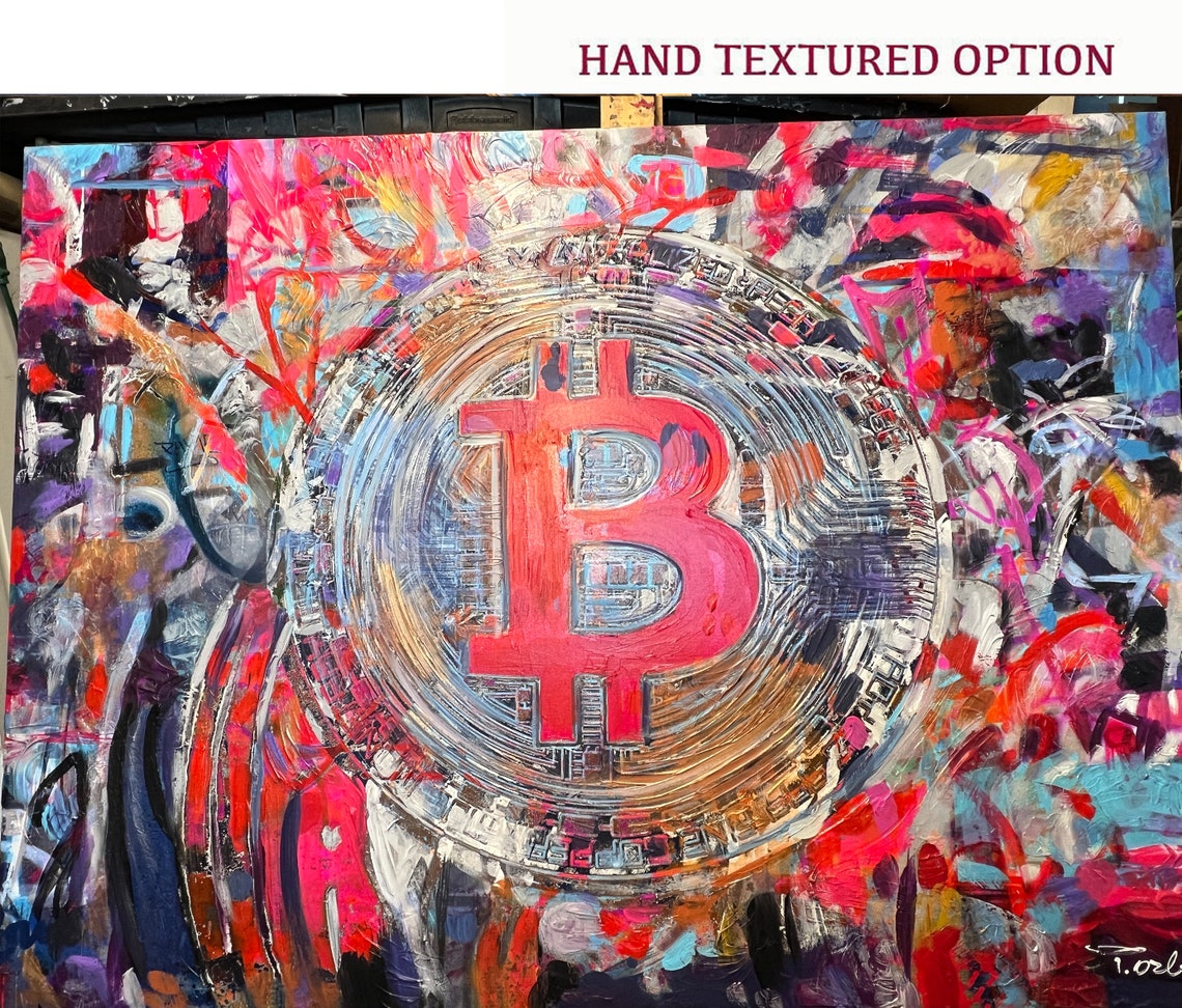 Bitcoin Crypto Art Graffiti Abstract Canvas Cryptocurrency - Etsy