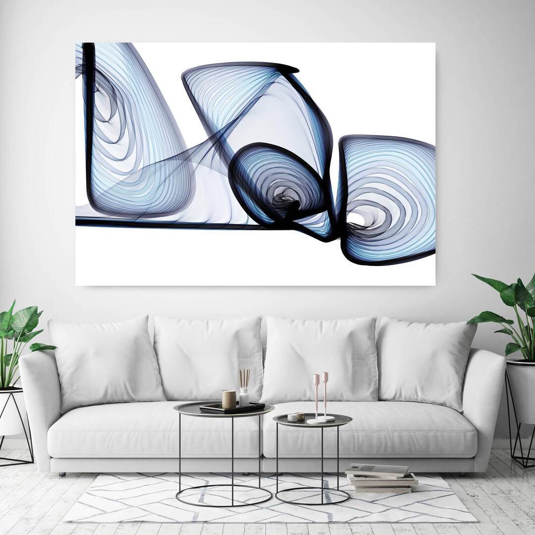 10287-10-45 Bluetech 2017-04-13, New Media Art, Blue Abstract Canvas ...