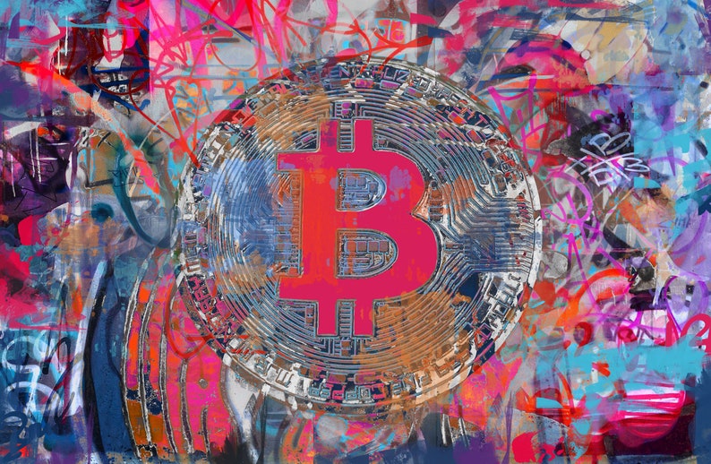 Bitcoin Crypto Art Graffiti Abstract Canvas Cryptocurrency - Etsy