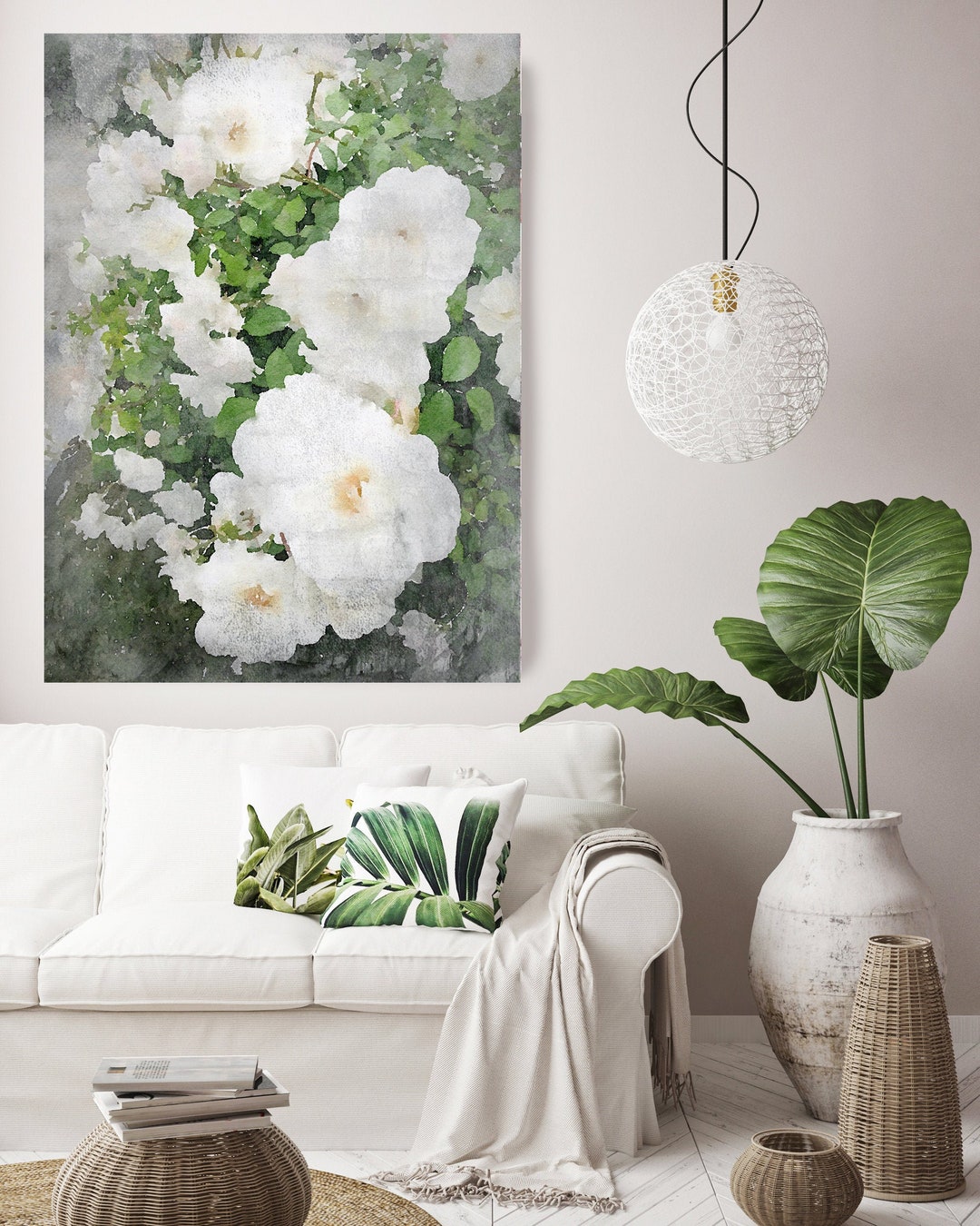 Rustic Roses Watercolor Painting, Pretty, Roses Painting, Impressionist ...