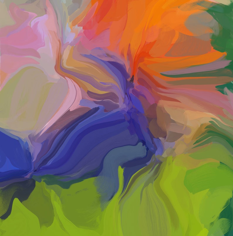 The Energy Art Abstract Print on Canvas up to 50 Green - Etsy