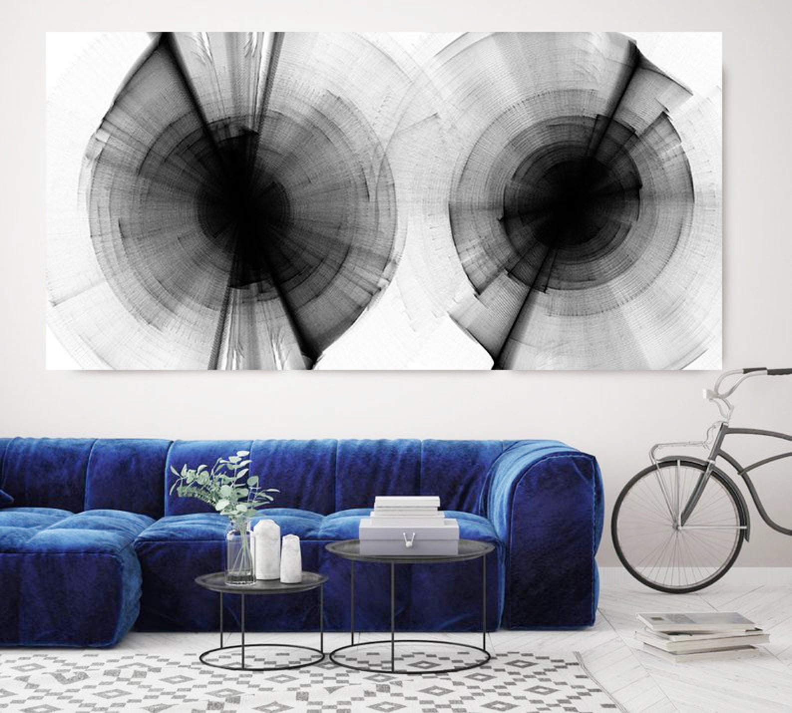 Extra Large Circle Wall Art up to 100 Abstract | Etsy