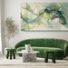 Green Cascade-7, Green Abstract Painting Print on Canvas, New Media Art ...