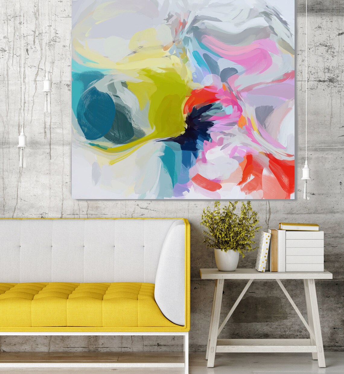 Free Mind Art Abstract Print on Canvas up to 50 Green - Etsy