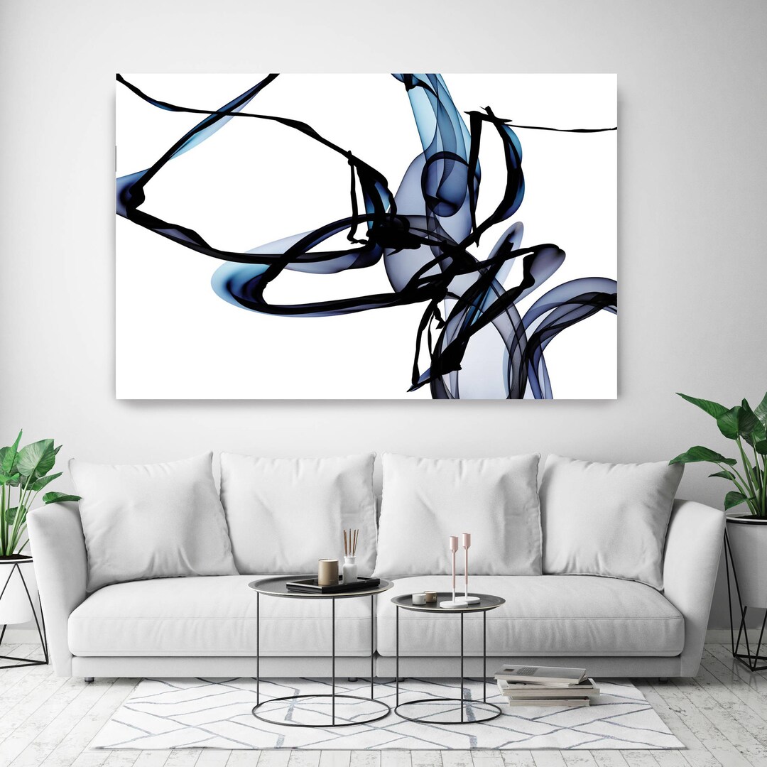 10287-10-23 Bluetech 2017-04-1, New Media Art, Blue Abstract Canvas ...