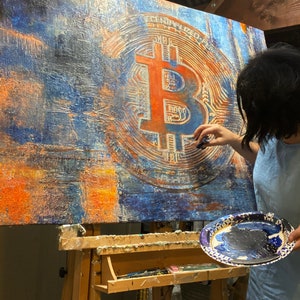 BTC, Bitcoin Canvas Art, Digital Currency Canvas Print ...