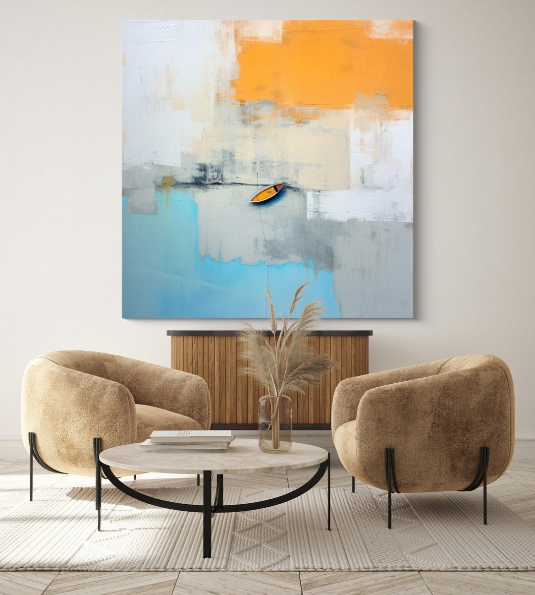 Simplistic Seascape 4 / Ocean Wave Canvas Print, Large Wall Art ...