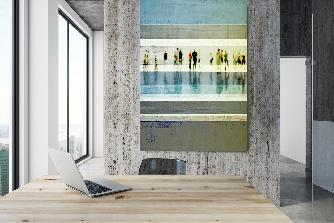 Going to Work 7, Art for Your Office, Office Wall Art, Blue Corporate ...