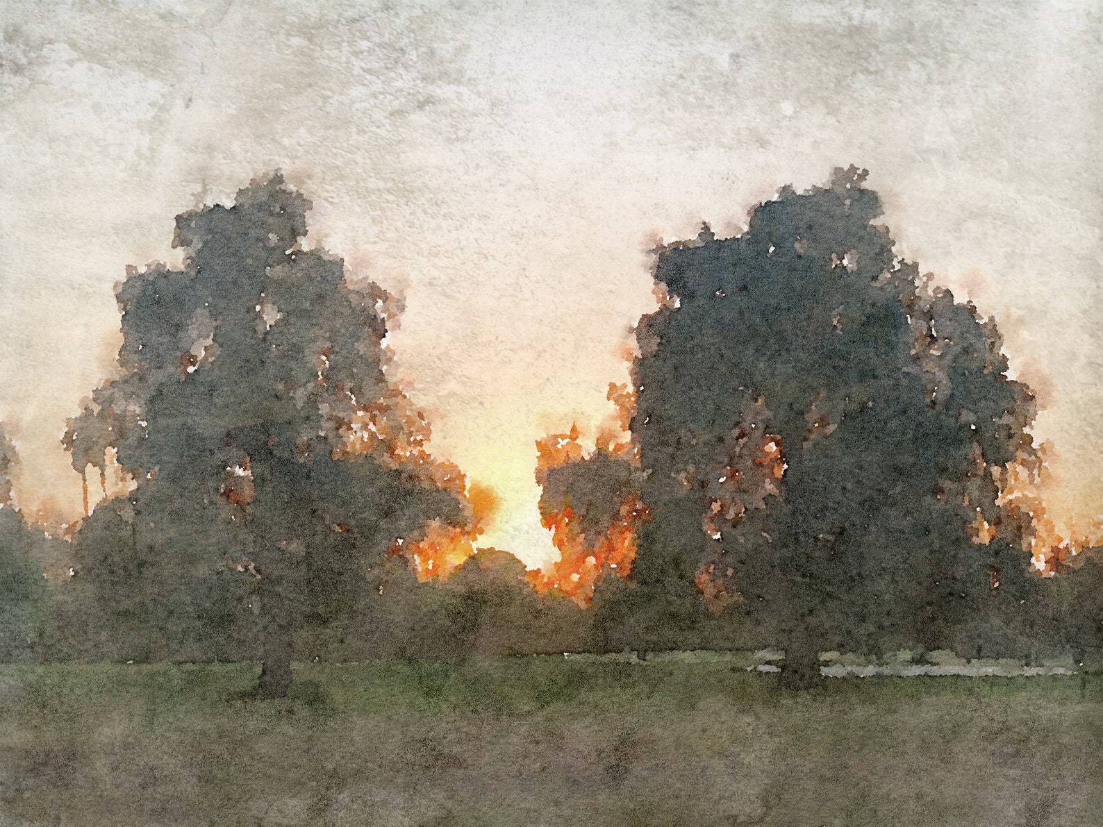 Rustic Landscape Painting Landscape Watercolor Landscape Art | Etsy