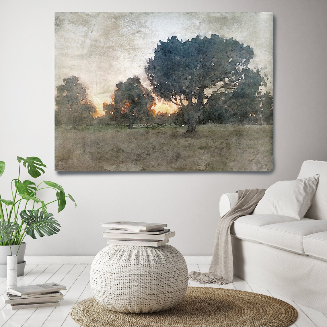 Rustic Landscape Painting Landscape Watercolor Landscape Art | Etsy