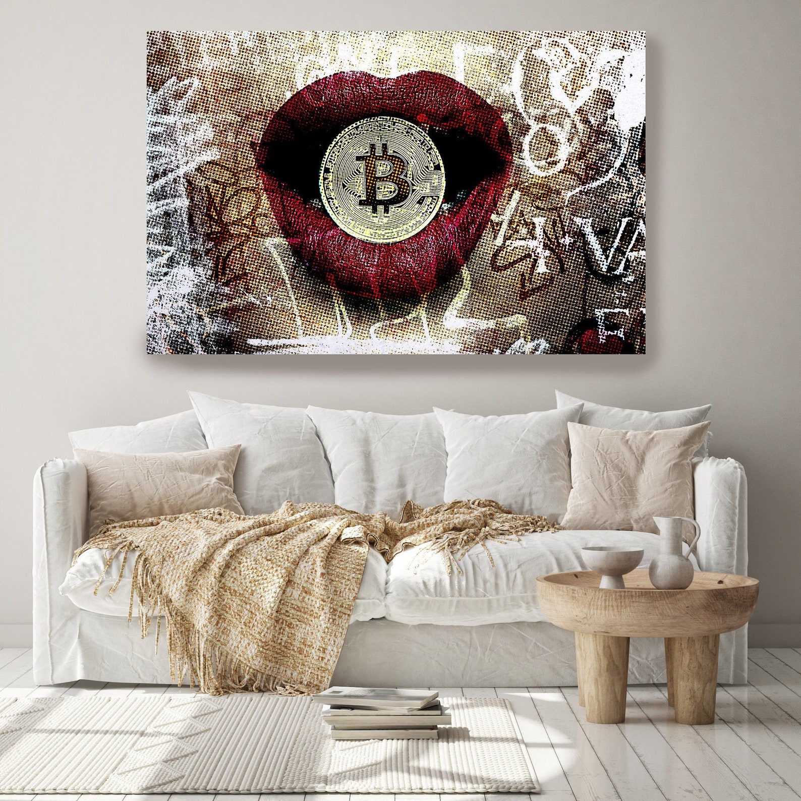 Bitcoin Pop Dot Art Canvas Art Digital Currency Canvas Print - Etsy
