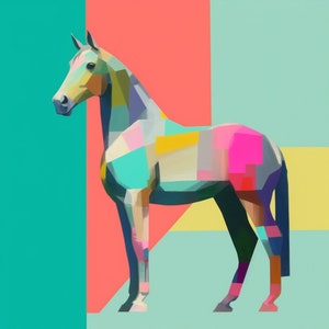 Colorful Horse - Color Block 1, Horse Painting Art Horse Painting ...