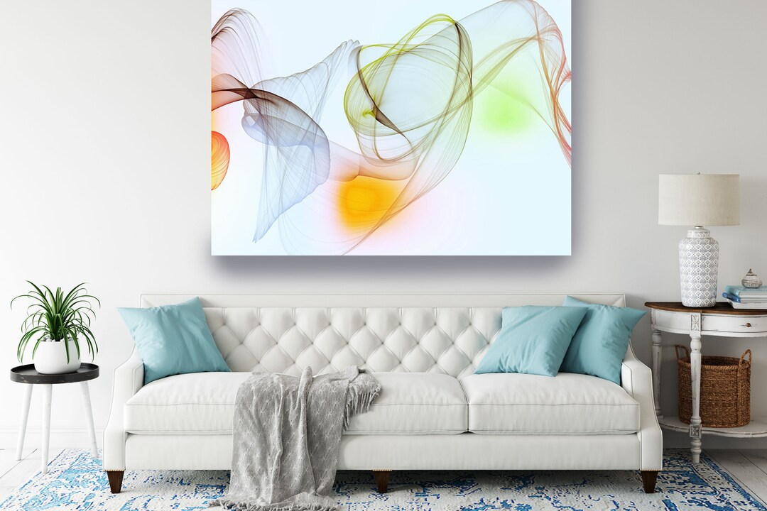 Blue Abstract Gradient Flow Modern Abstract Wall Art Decor Abstract ...