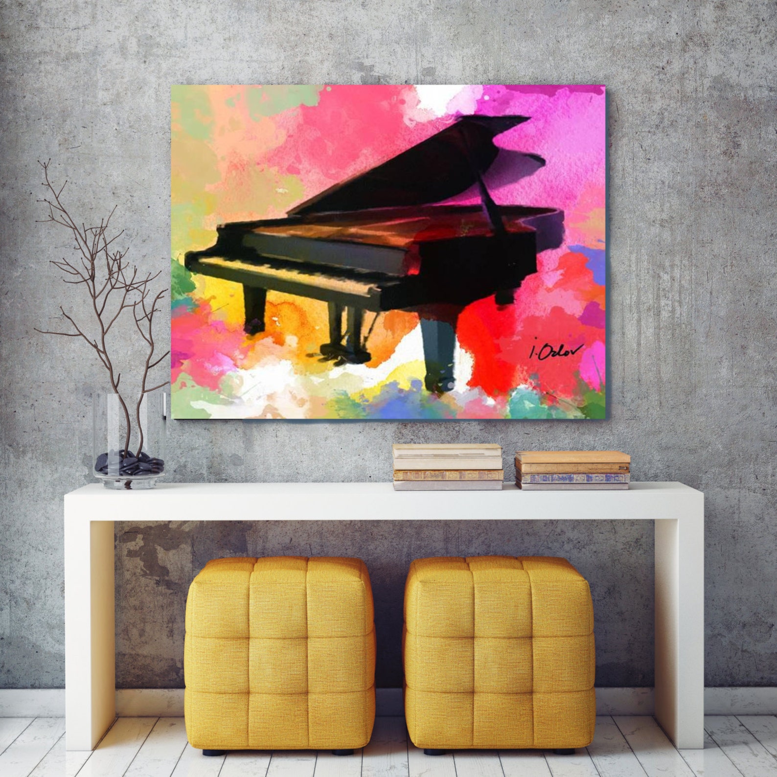 Colorful Piano Large Canvas Art Print, Extra Large Piano Canvas Art up ...