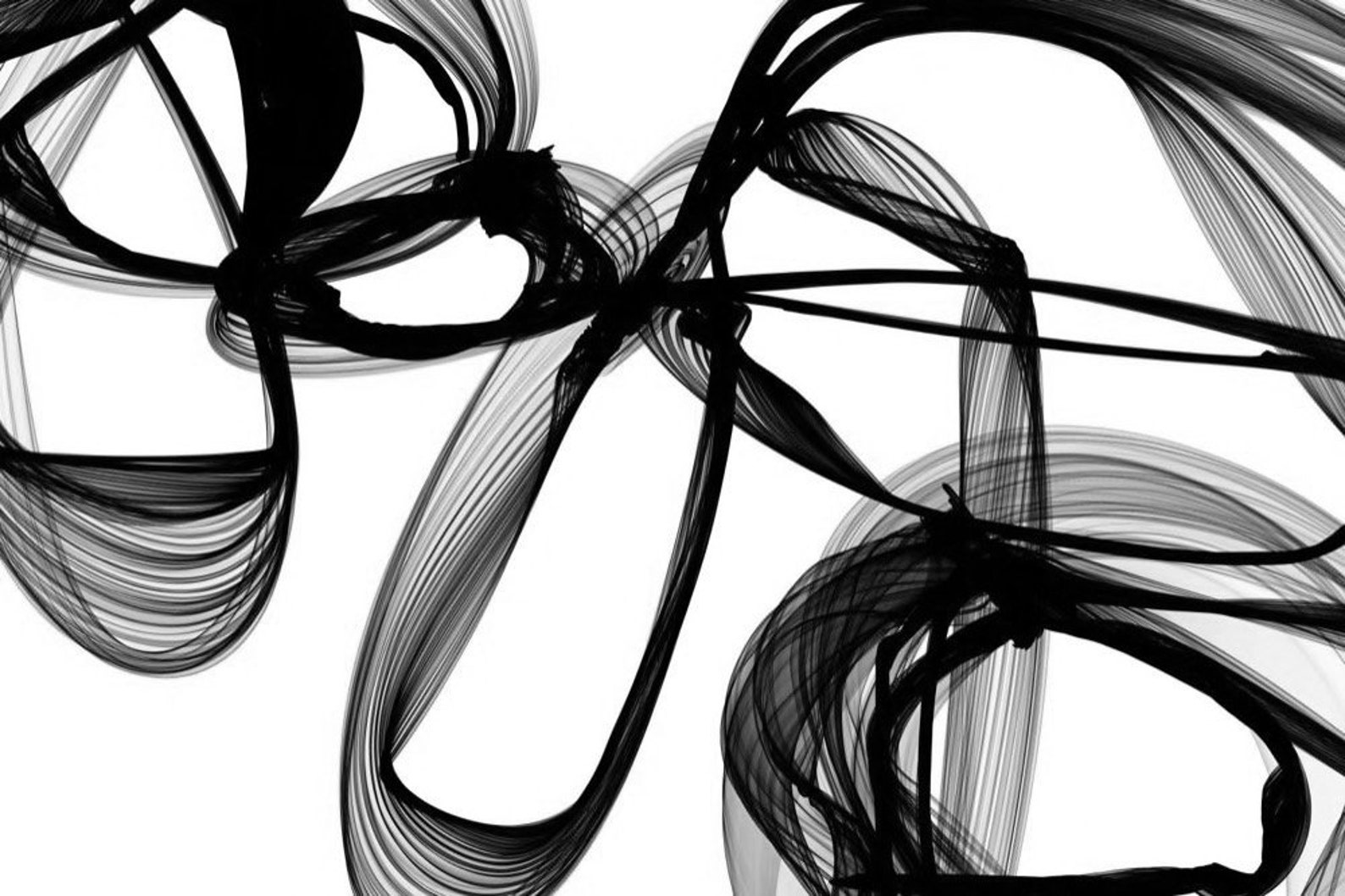 Possession. 40H X 60w" Original New Media Abstract Black White Painting ...