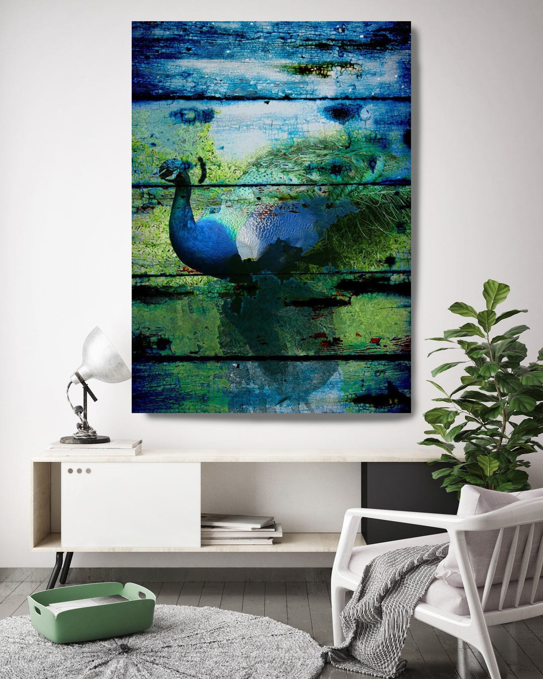 Peacock Abstract Art Canvas Print | Peacock Wall Art Print | Modern ...