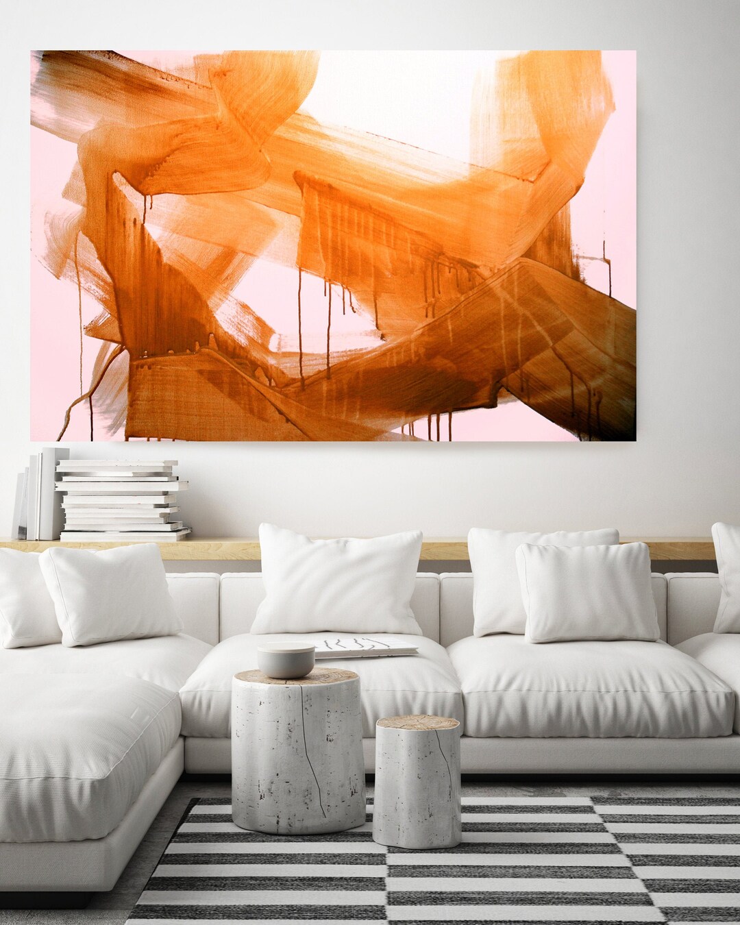 Orange Abstract Painting, Orange Bold Modern Art / Abstract Painting ...