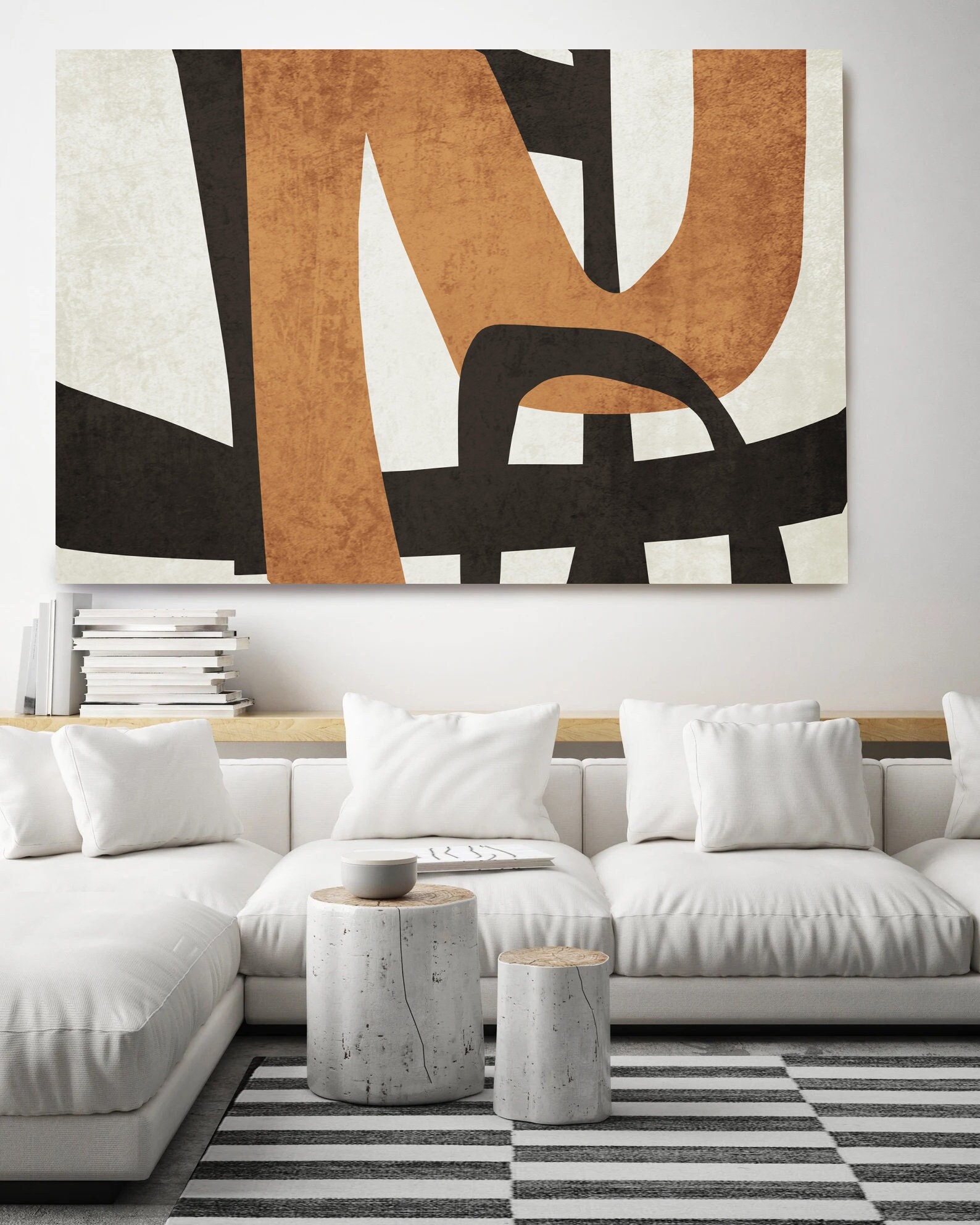 Calming Neutrals, Scandinavian Modern, Modern Canvas Print, Large ...